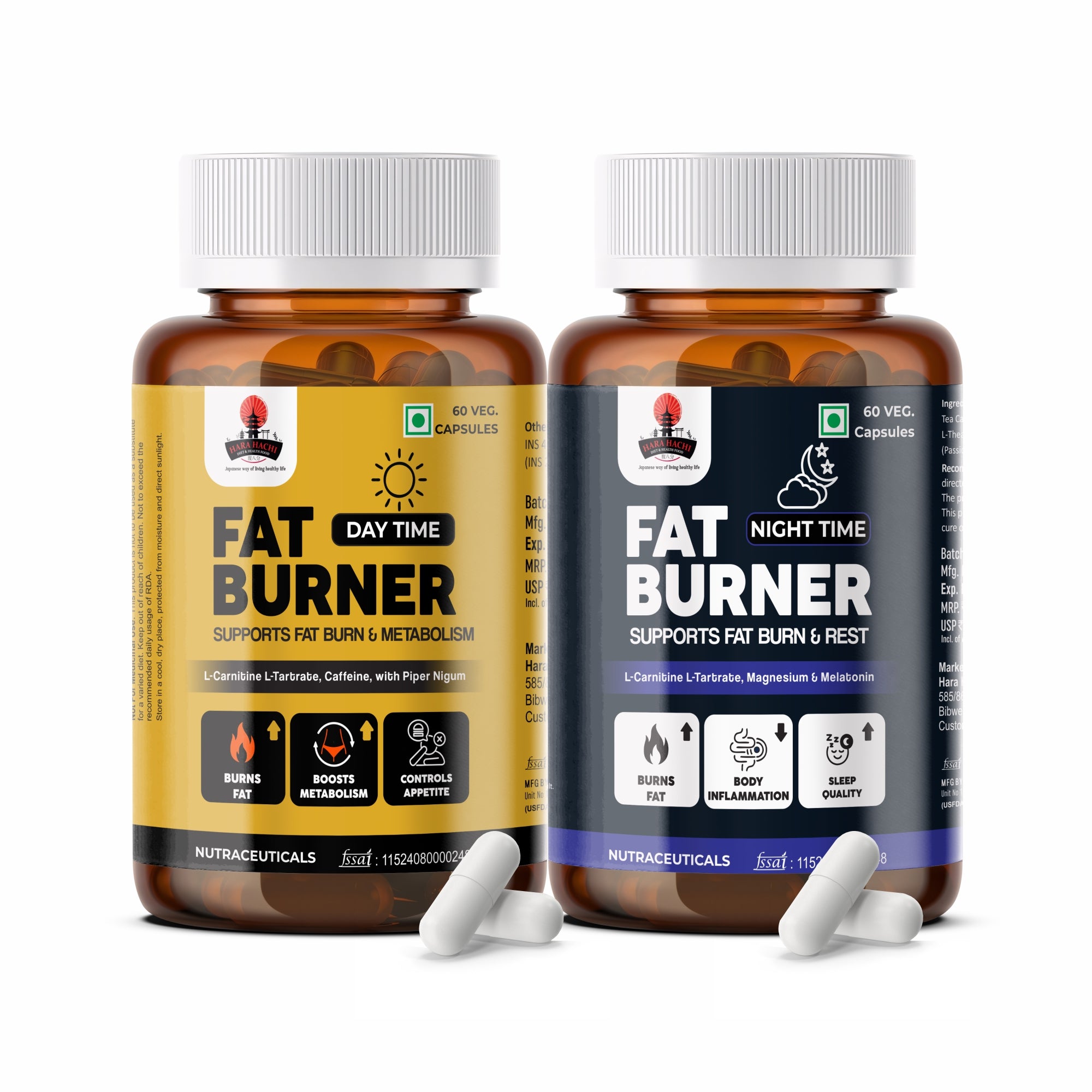 Day & Night Fat Burner Capsules – Weight Loss Supplement – Hara Hachi